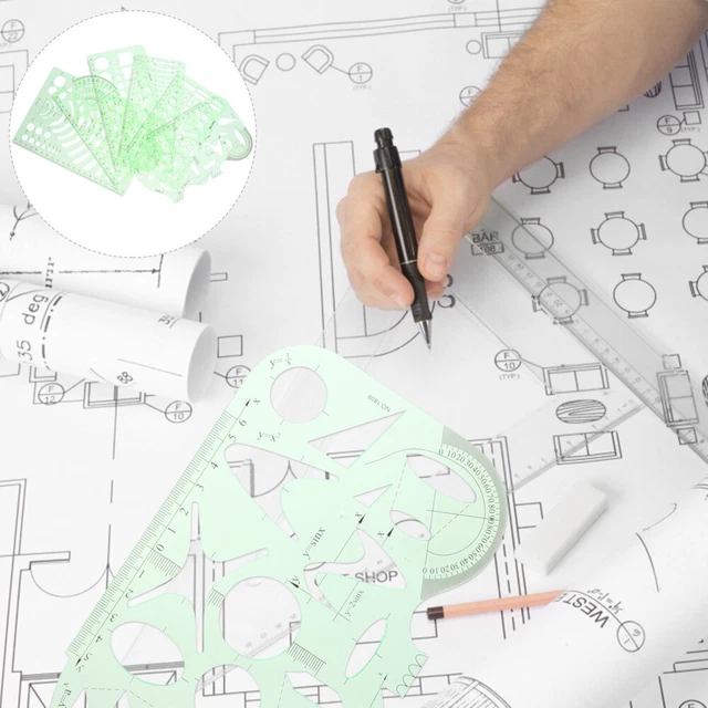 MODELLO DI DISEGNO in plastica righello bambino gomma cartello stencil ...