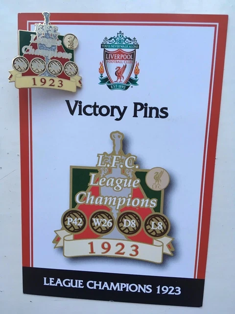 LIVERPOOL FC VICTORY Pins 1947 LEAGUE CHAMPIONS Badge Maker Danbury ...