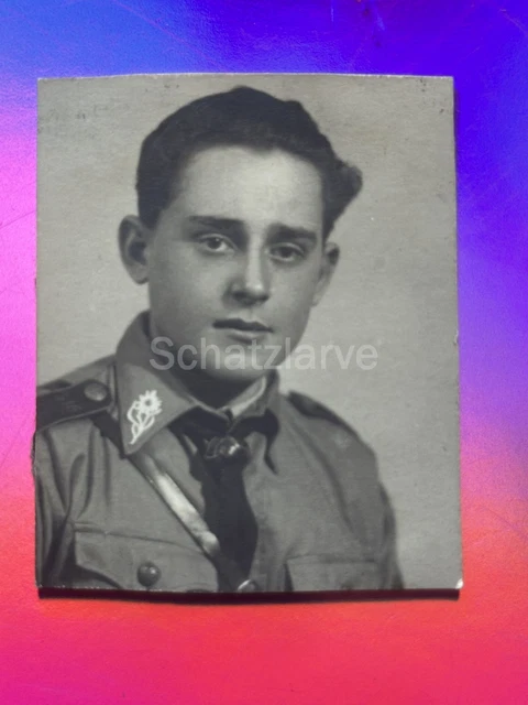 FOTO, JUNGER BURSCHE in Uniform, Portrait mit Halsknoten (MJ-203) EUR 4 ...