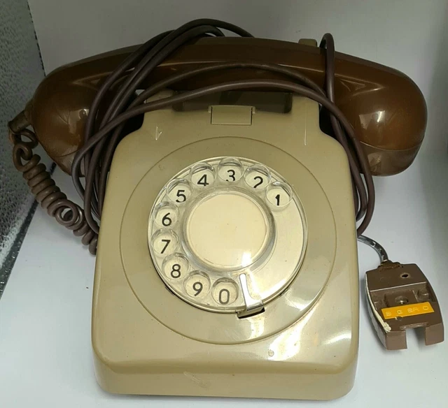 VINTAGE GPO 706 Rotary Dial Telephone TWO TONE BROWN COLOUR Fully ...