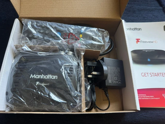 MANHATTAN T1 FREEVIEW HD Set Top Box with Freeview HD Channels, Remote ...