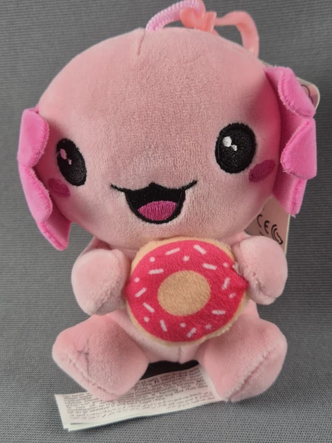 KAWAII KITTIES AXOLOTL Plush Keychain Pink Soft Toy With Donut 15cm ...