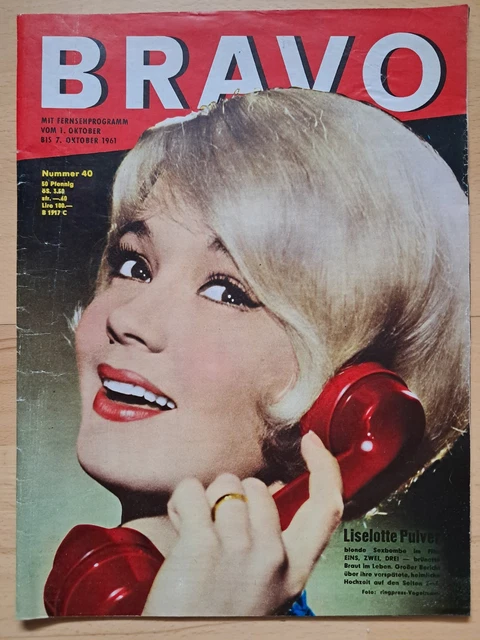 BRAVO NR.40 VON 1961 Daliah Lavi, Toni Sailer, Liselotte Pulver, Audrey ...