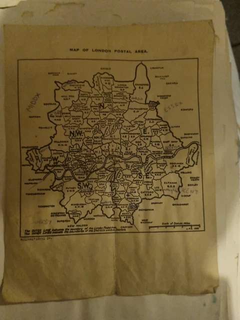 VINTAGE MAP OF London Postal Area $5.25 - PicClick