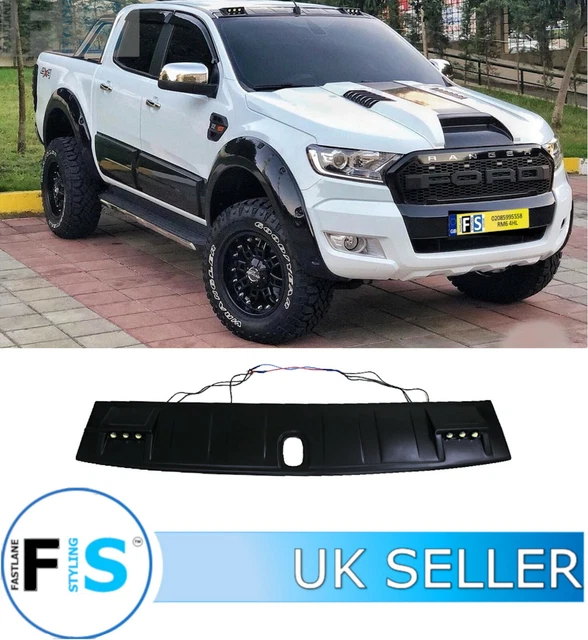 FRONT ROOF SPOILER Led Drl Lights Black Fits Ford Ranger T7 Wildtrack ...