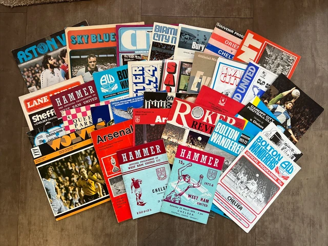 CHELSEA AWAY PROGRAMMES 1970s minimum 30 programmes in pack £6.99 ...