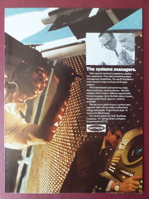 12/1971 PUB RAYTHEON Phased Array Radar Hawk Sparrow Sam-D Msr Missile ...