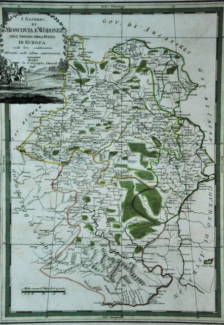 1795 ITALIAN MAP of Central Part of Imperial Russia. Moscovia. Pr (BI# ...