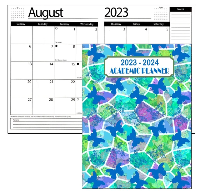 2023-2024 STUDENT ACADEMIC Planner Calendar - School College Weekly ...