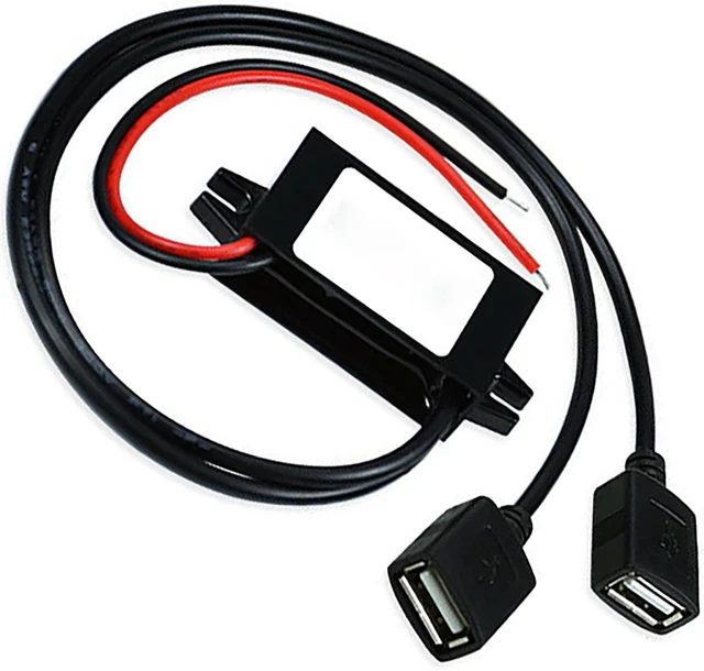 DC12V/24V TO 5V 3A Dual USB Converter Buck Module Power Adapter DC ...
