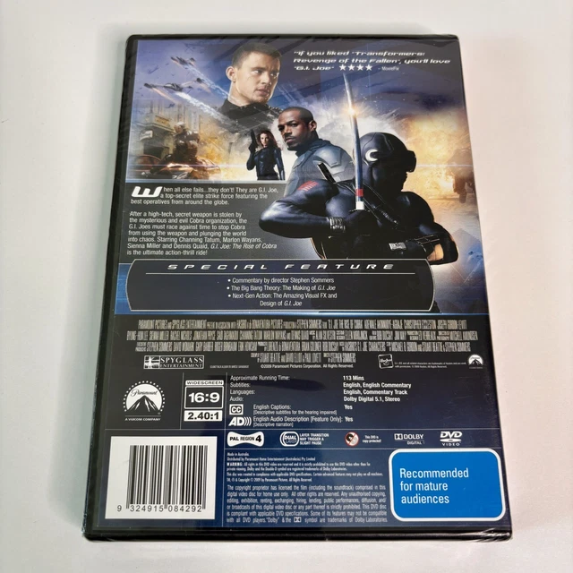 G.I. JOE THE Rise Of Cobra DVD Region 4 PAL Brand New Sealed Free ...