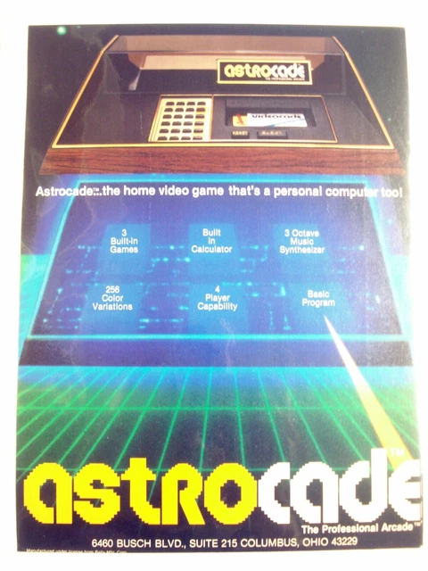 1982 COLOR AD Astrocade, The Professional Arcade, Bally Mfg. Co ...