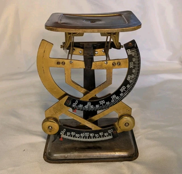 ANCIENNE BALANCE POSTALE, Pèse Lettres BILATÉRAL Double Précision EUR ...