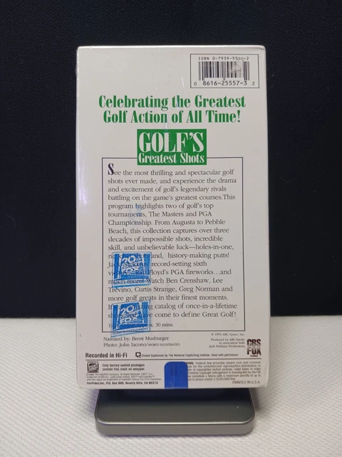 1993 ABC SPORTS | Golf's Greatest Shots VHS Volume 2 PGA Golf Brand New ...