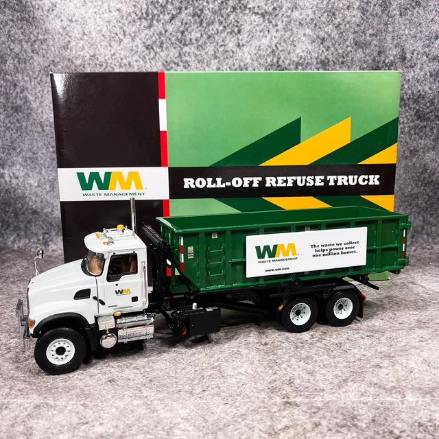 FIRST GEAR WASTE Management Mack Roll-Off Garbage Truck 1:34 Dumpster ...