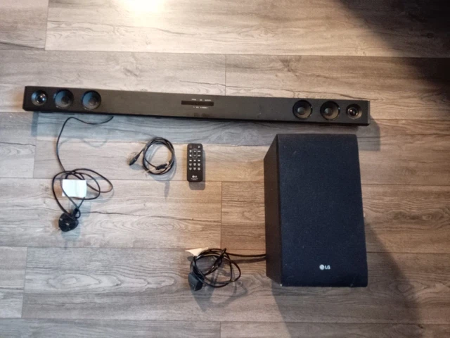 LG SJ3 SPJ4B-W Wireless Sound Bar Wireless Active Subwoofer With Remote ...