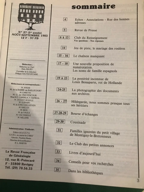 GENEALOGIE/LOUIS BONAPARTE ROI Hollande/Les Rosieres/ Nom Famille ...