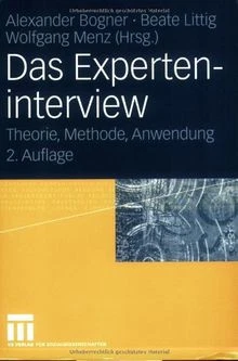DAS EXPERTENINTERVIEW: THEORIE, Methode, Anwendung de Alex... | Livre | état bon EUR 34,12 ...