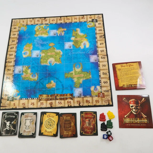 PIRATES OF THE Caribbean DVD Treasure Hunt Board Game Disney family Fun ...