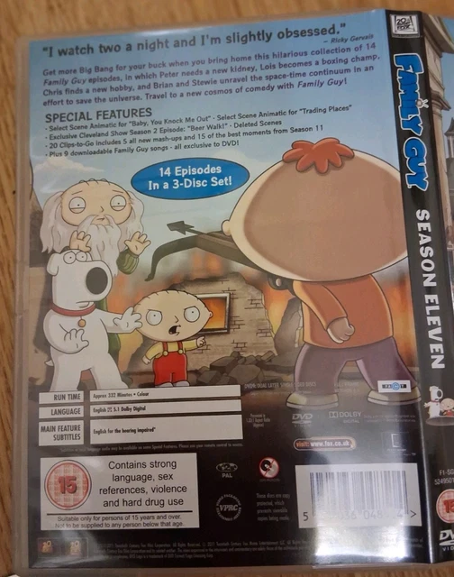 TV FAMILY GUY Complete Season Series 11 DVD Box Set Region 2 Comedy ...
