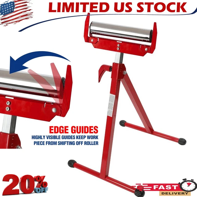 FOLDING ROLLER STAND Height Adjustable,250 LB Load Capacity, Outfeed ...