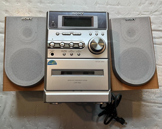 SONY CMT-NE3 BOOKSHELF Mini HiFi Stereo System CD Tape Tuner ~Works ...