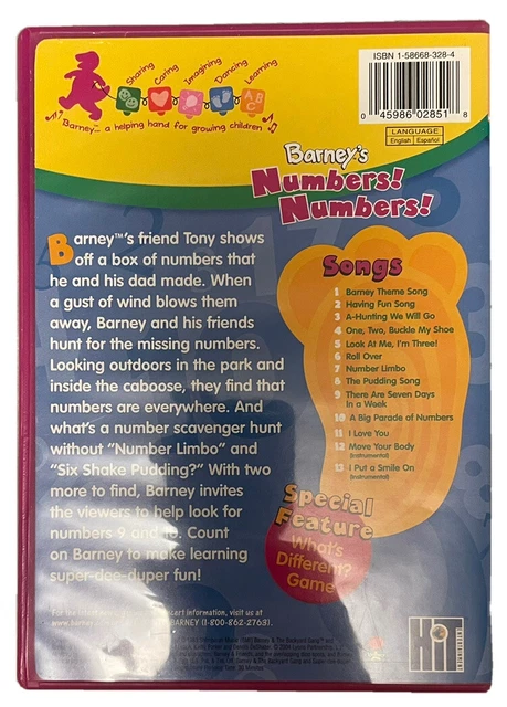 BARNEY - NUMBERS, Numbers (DVD, 2004) $9.99 - PicClick CA