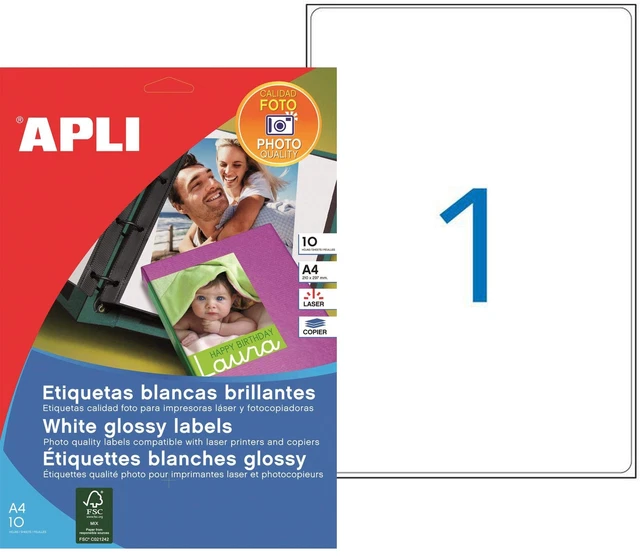 10 X GLOSSY Photo Labels with Rounded Corners 7.9" x 11.25" EUR 17,36 ...