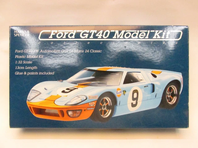 1:32 MARKS & Spencer Ford GT40 Model Kit includes paints glue and paint ...