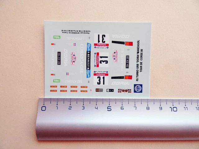 DECAL 1/43 MINI RACING RENAULT 5 ALPINE Gr2 MONDOR 33 EXPORT RALLYE DU ...