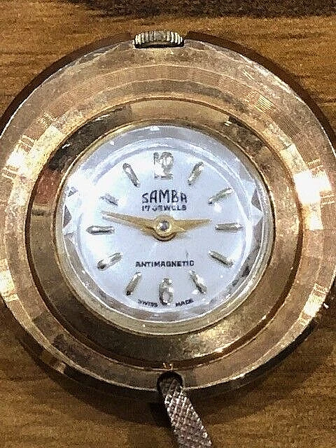 VINTAGE RARE SWISS Made Samba 17 Jewels Mechanical Pendant Watch - 32mm ...