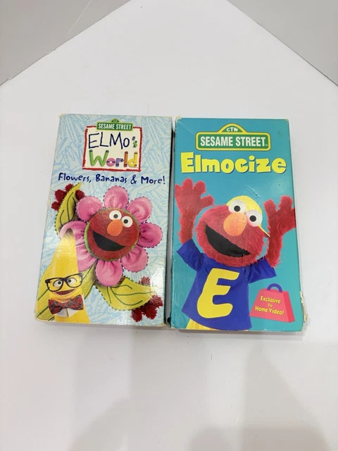 ELMO VHS LOT Of 2 Sesame Street Tapes Elmocize, Flowers, Bananas & More ...