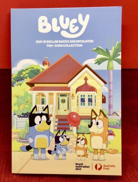 2024 1 X Bluey 10-Coin Folder Set & opened Tube (includes 10 Coins ...