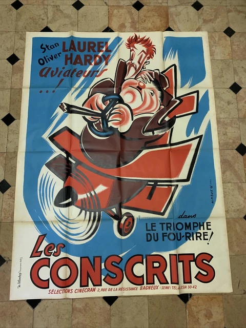 LAUREL ET HARDY CONSCRITS Affiche de cinéma - 120x160 cm. - 1939 ...