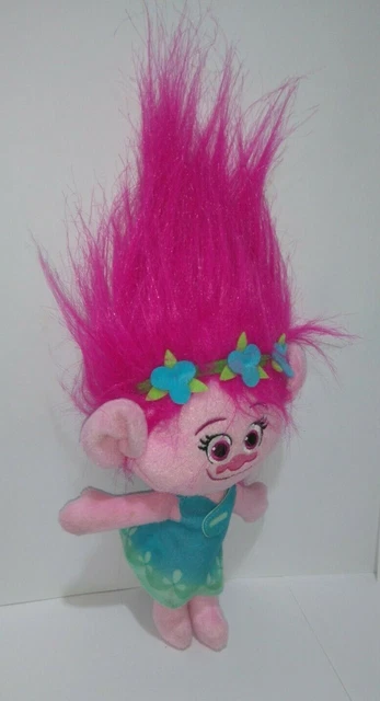 DREAMWORKS TROLLS MOVIE Poppy Pink Hair Troll Plush Soft Toy Hasbro ...