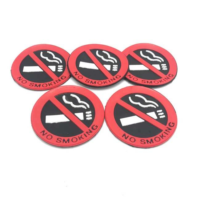 5/10 PCS MINI NO SMOKING Sign Warning Logo Rubber Stickers Car Taxi ...
