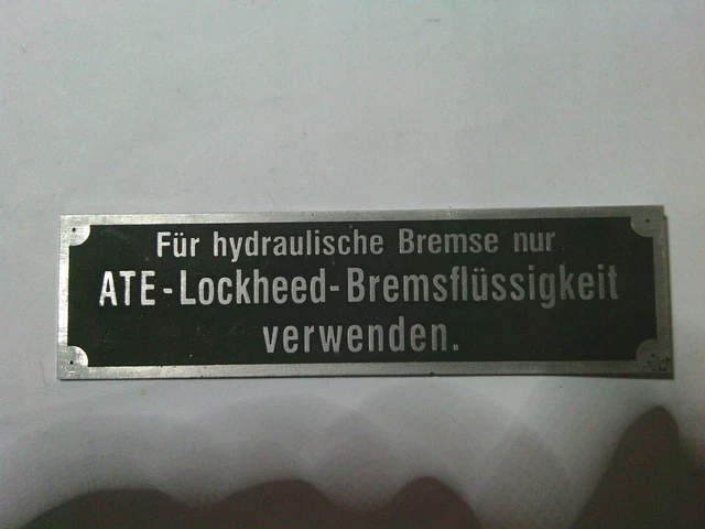 TYPENSCHILD SCHILD S98 ATE Lockheed Hanomag Vorkrieg Benz Adler Horch ...