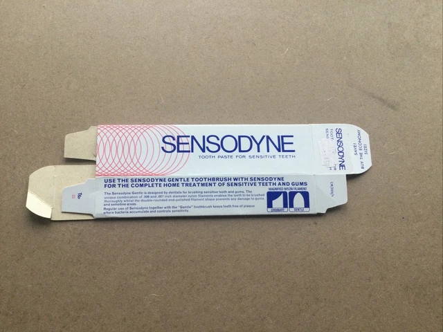 VINTAGE SENSODYNE TOOTHPASTE Box 70s 80s ? Packaging Empty No Barcode £ ...