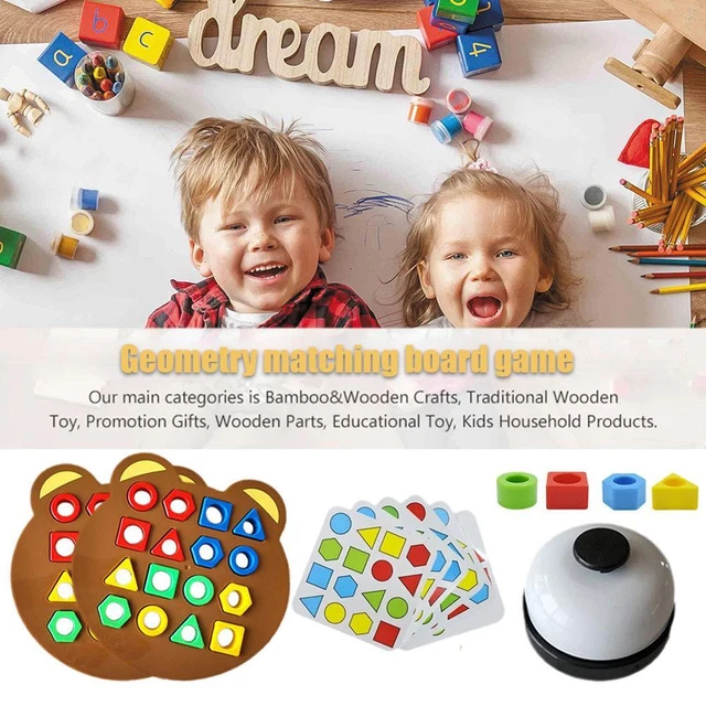 SHAPE MATCHING GAME Color Sensory Educational Toy Kids Puzzles ...