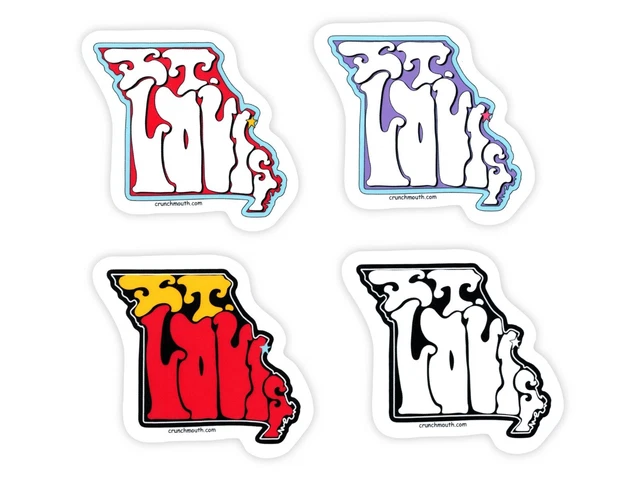 ST LOUIS MISSOURI State Map Sticker / Design Variations Available $2.99 ...