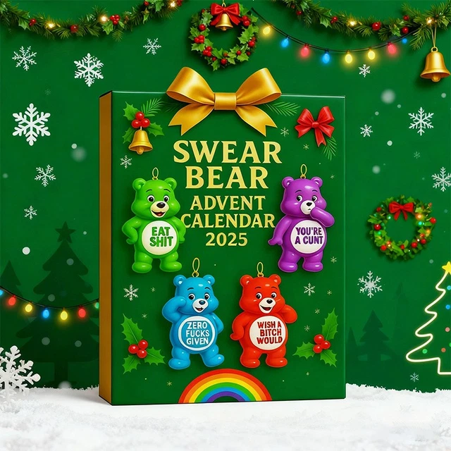 2025 FOR SWEAR Bear Advent Calendar 2D Bear Acrylic Xmas Ornament Gifts ...