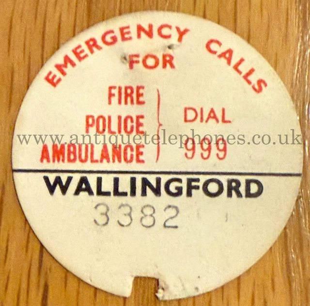 GENUINE GPO TELEPHONE dial label WALLINGFORD 3382 BB £6.96 - PicClick UK