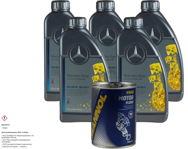 OLIO MOTORE SINTETICO auto 5 L per Mercedes 5W-40 MB 229,5 1xMotor ...