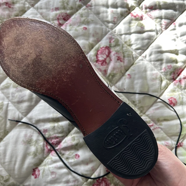 JUSTIN BOOTS LEATHER Kiltie 506 Western Cowboy LaceUp Boots Black Size ...