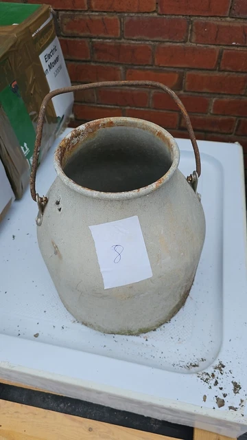 VINTAGE ALUMINIUM MILK Churn Bucket Farming Dump Bucket Planter Vintage ...