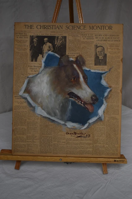 RARE, ORIGINAL OIL on Board/Newspaper Painting, Eugene (Gean) Smith ...