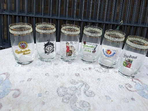 6 BIERGLÄSER GOLDENER Fasan, Pilsner Urquell, Budweiser, CSSR 13,4 x 6 ...