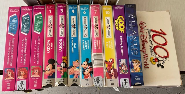 19 DISNEY VHS Lot & Inserts Little Mermaid Vol 1-3 Goof Troop Banding ...