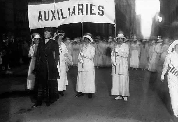 SUFFRAGETTES AUXILIARY MARCHING In Preparedness Parade Old Historic ...