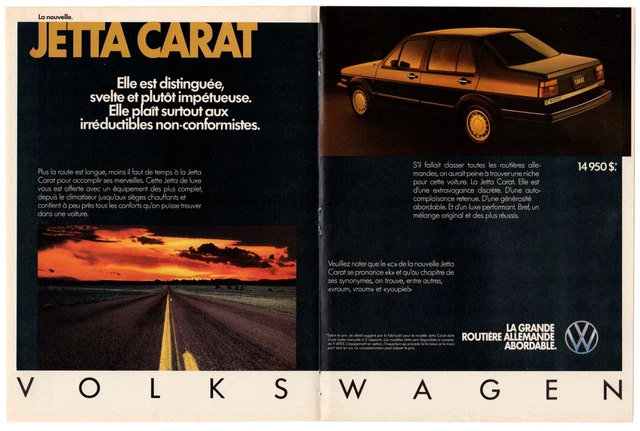 1985 VOLKSWAGEN JETTA Carat Vintage Original centerfold Print AD ...